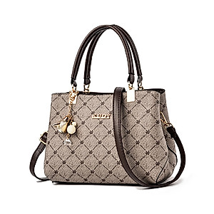 Women Satchel Handbag Ladies Purses Handbags Women PU Leather Crossbody Bag Small Tote Bag Shoulder Bag Gifts for Her (A/Beige)