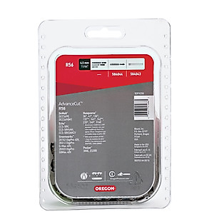 Oregon R56 AdvanceCut Chainsaw Chain for 16-Inch Bar -56 Drive Links – low-kickback chain fits Greenworks, Makita, EGO, DeWalt and more