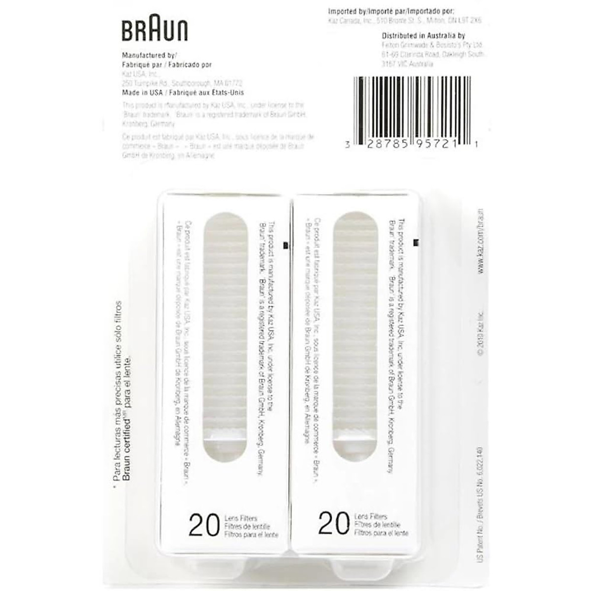 Braun Thermoscan Lens Filters Covers X 20 Pc20