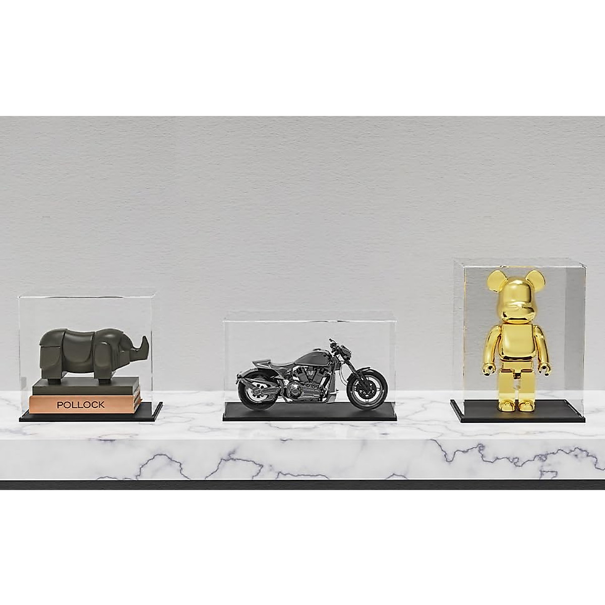 Self-Assembly Acrylic Display Case,Deluxe Dustproof Showcase,Cube Countertop Box for Pop Figures Collectibles Toys,Need Remove The Protective Film (10x4x5.7 inch; 25x10x14.5cm)