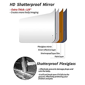 Unbreakable Full Length Mirror Wall Mounted Cheap,Extra Thick 0.14",48"x12" 4Pcs 12"x12",Made of Shatterproof Plexiglass Acrylic,Long Mirrors for Bedroom,Workout Mirrors for Home Gym Wall