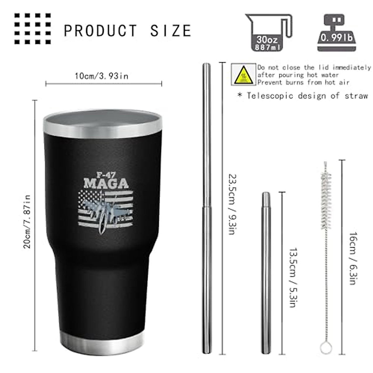 liabiliies F47 Fighter Jet F-47 Jet Fighter Aircraft Tumbler Coffee Tumblers 30 oz Tumbler with Lid and Straw Insulated Tumblers Stainless Steel Tumbler Funny Gifts