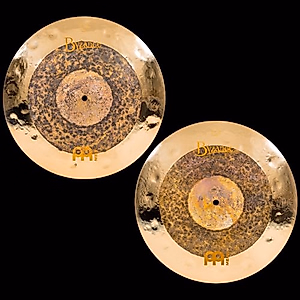 Meinl Cymbals Byzance 15" Dual Hihats, Pair — Made in Turkey — Hand Hammered B20 Bronze, 2-Year Warranty, B15DUH