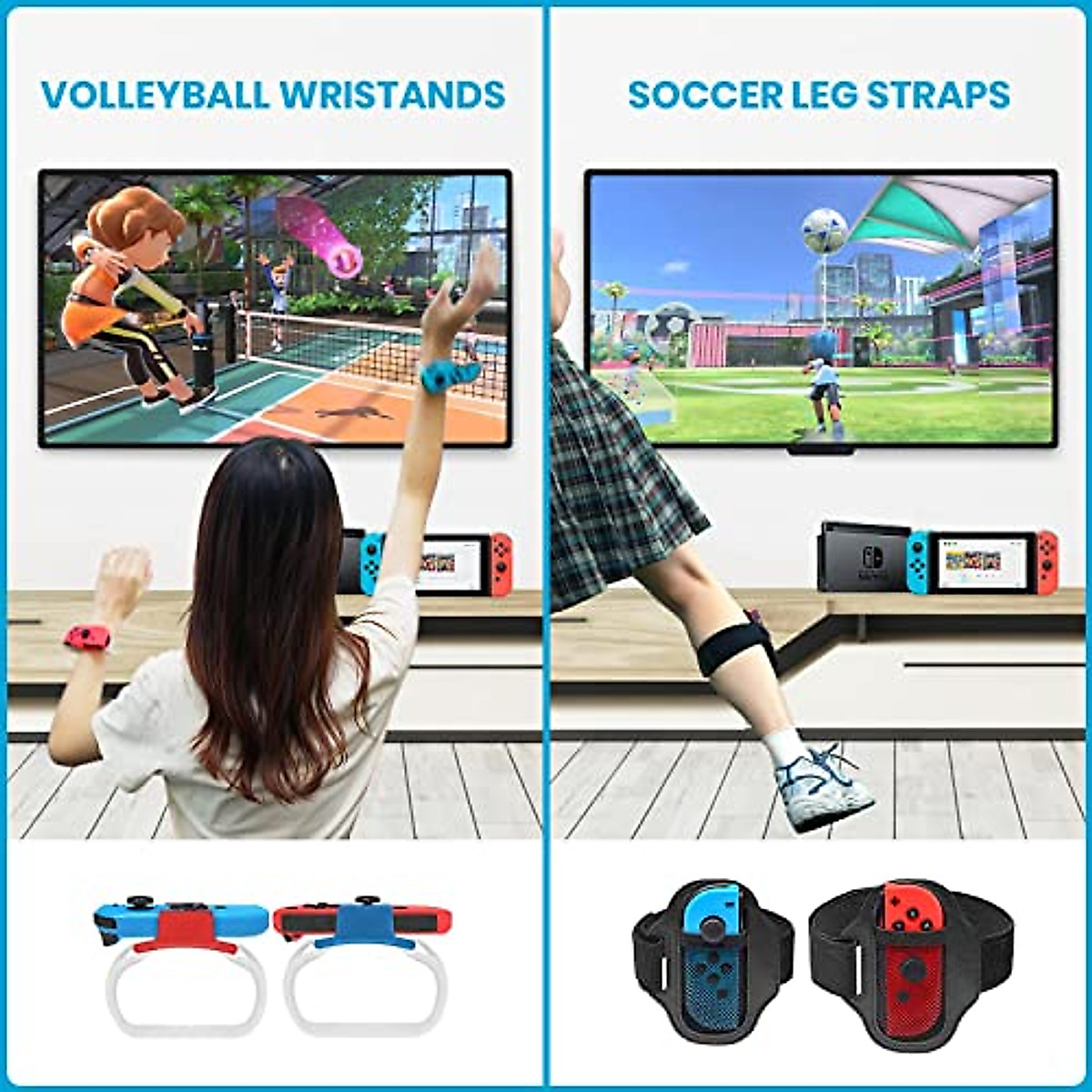 Switch Sports Accessories - CODOGOY 12 in 1 Switch Sports Accessories Bundle for Nintendo Switch Sports, Family Accessories Kit Compatible with Switch/Switch OLED Sports Games
