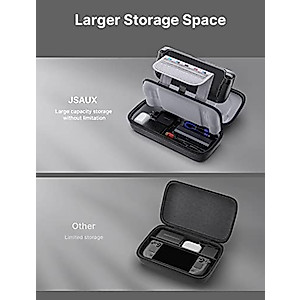 JSAUX Carrying Case Compatible with Steam Deck, Protective Hard Shell Carry Case Built-in Charger & Docking Station Storage(Upgrade), Portable Travel Case for Steam Deck Console & Accessories - BG0106
