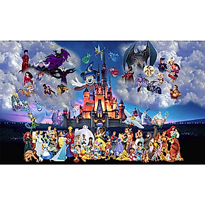 5D Diamond Painting Full Drill, Dinyland Cartoon DIY Diamond Painting by Number Kits, Rhinestone Crystal Drawing Gift for Adults Kids, 16''x12'' Home Wall Décor