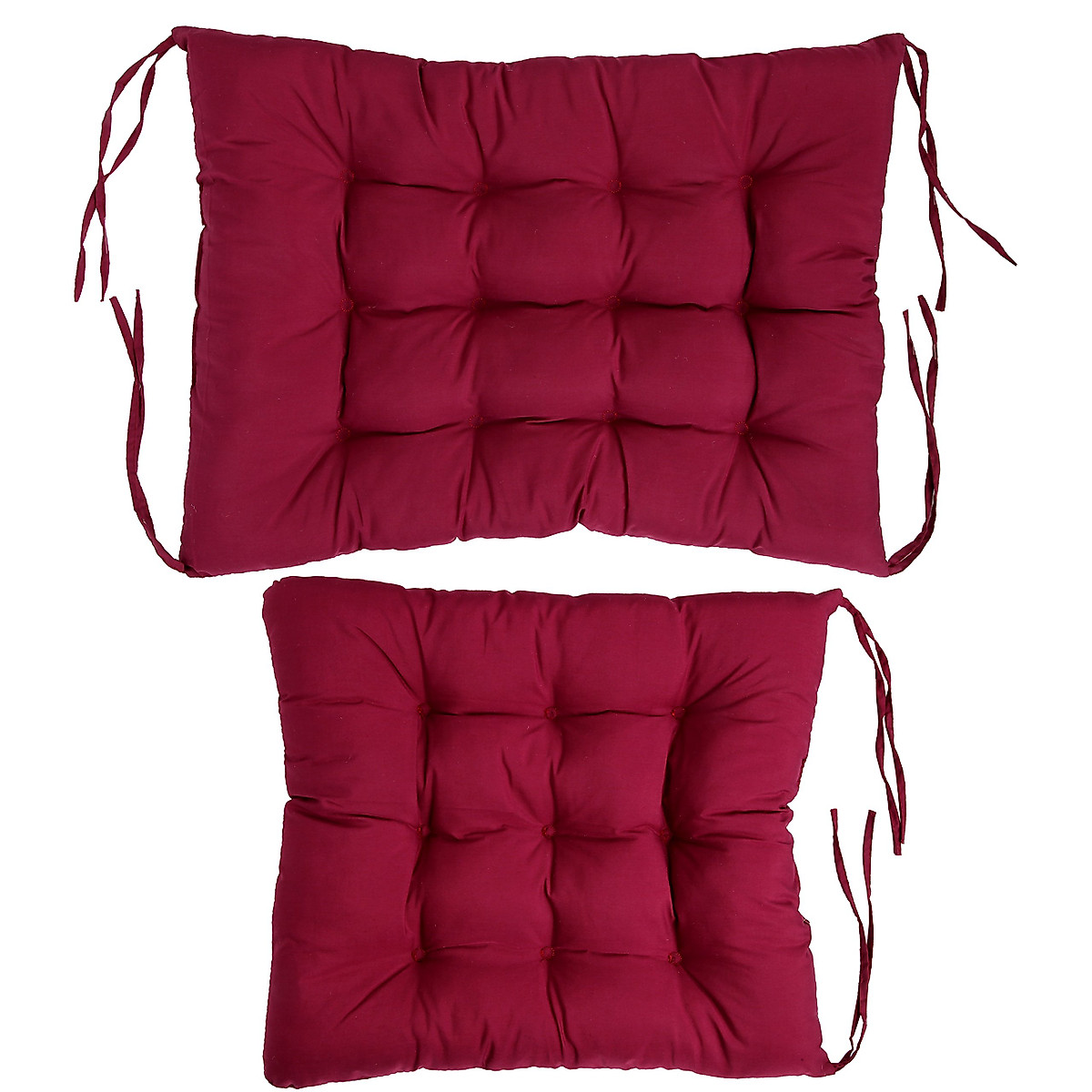 TRENTON Gifts 2-Piece Padded Rocking Chair Cushion Set - Comfortable Burgundy Seat and Back Pad Fits Most Rocking Chairs - Premium Quality Fabric