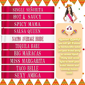 10 Pack Bachelorette Sashes 1 Bride Tribe Sashes and 9 Bridesmaid Sashes Hot Pink Bride Sash for Final Fiesta Bachelorette Maid of Honor Party Decorations Supplies Bridal Shower Favors Gift