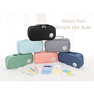 Large Capacity Pencil Case, Stationery Storage Pen Bag Box Handheld Makeup Pouch Holder Multi-Compartment Organizer College School Office Supplies for Student Teen Kid Adult