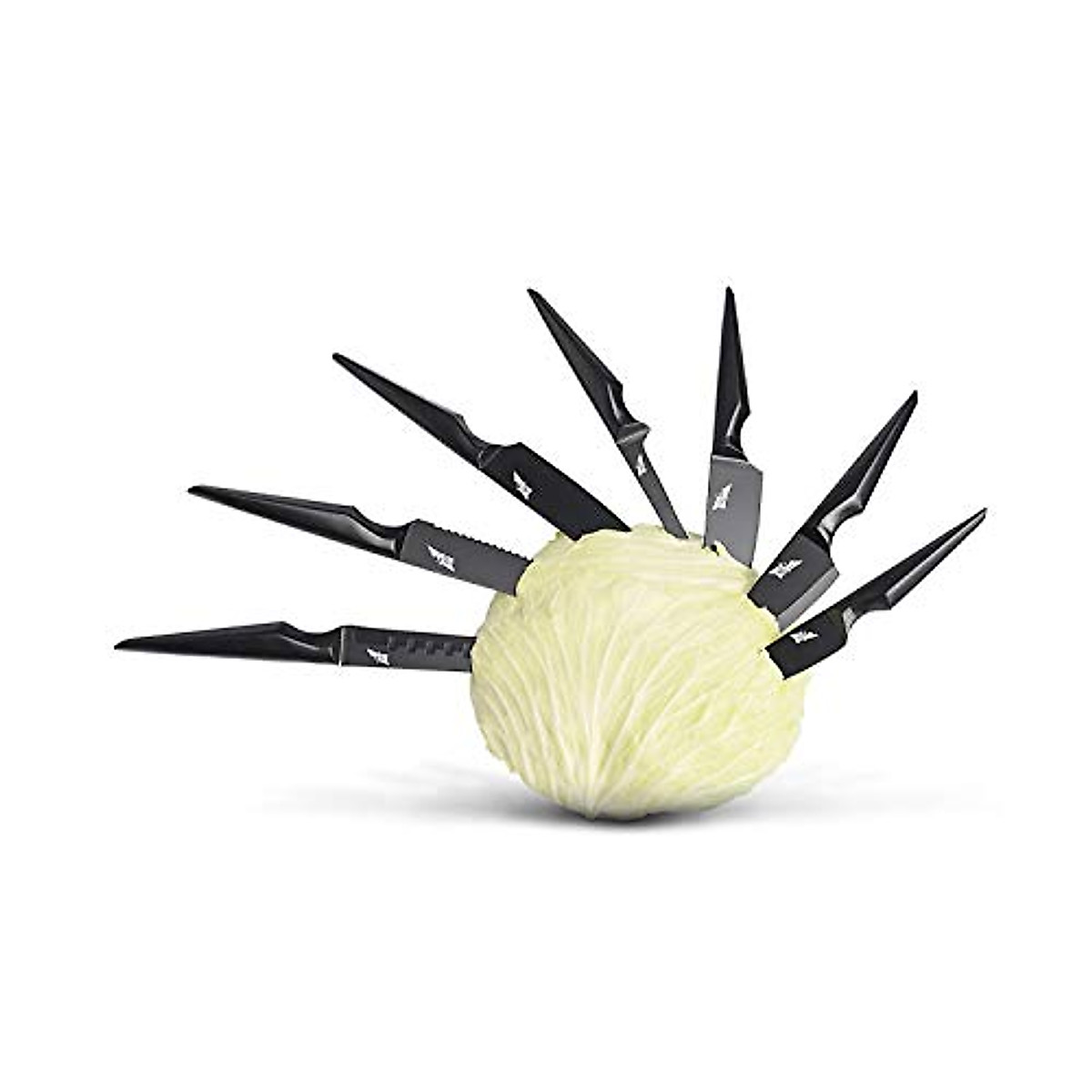 Edge of Belgravia GALATINE's Professional Chef Knives Set With Erogonomic Grip For Kitchen & Dining,Thick Blade,Stainless Steel (7pcs,Black)