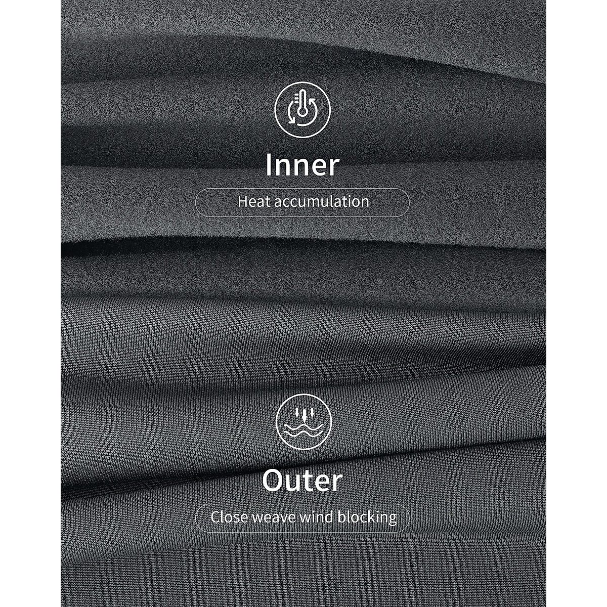 WEERTI Thermal Underwear for Men Long Johns with Fleece Lined, Base Layer Men Cold Weather Top Bottom Grey