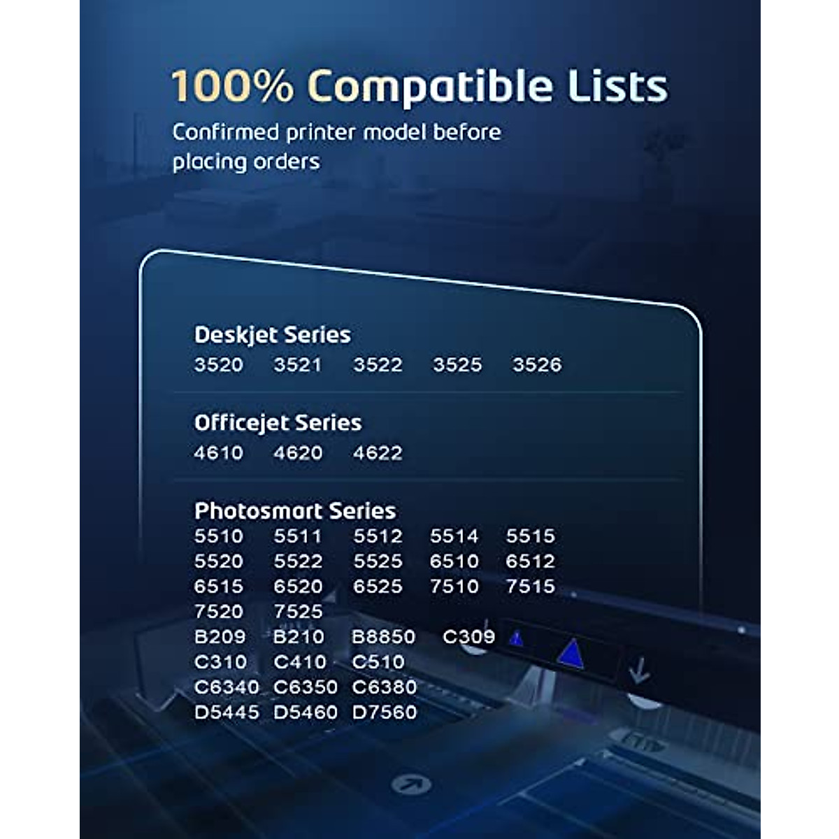 564XL Ink Cartridges for HP Printers 5-Pack Combo (2 Black, 1 Cyan, 1 Magenta, 1 Yellow) Works with Photosmart 7520 7525 5520 6520 6525 5510 6510 7510, DeskJet 3520 3522, OfficeJet 4610 4620 Printers