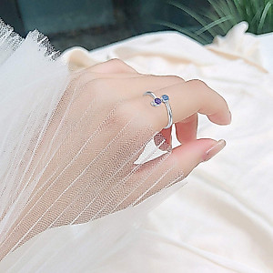 JUSTKIDSTOY Semicolon Ring for Women 925 Sterling Silver Adjustable Open Ring Recovery Suicide Awareness Jewelry Inspirational Ring