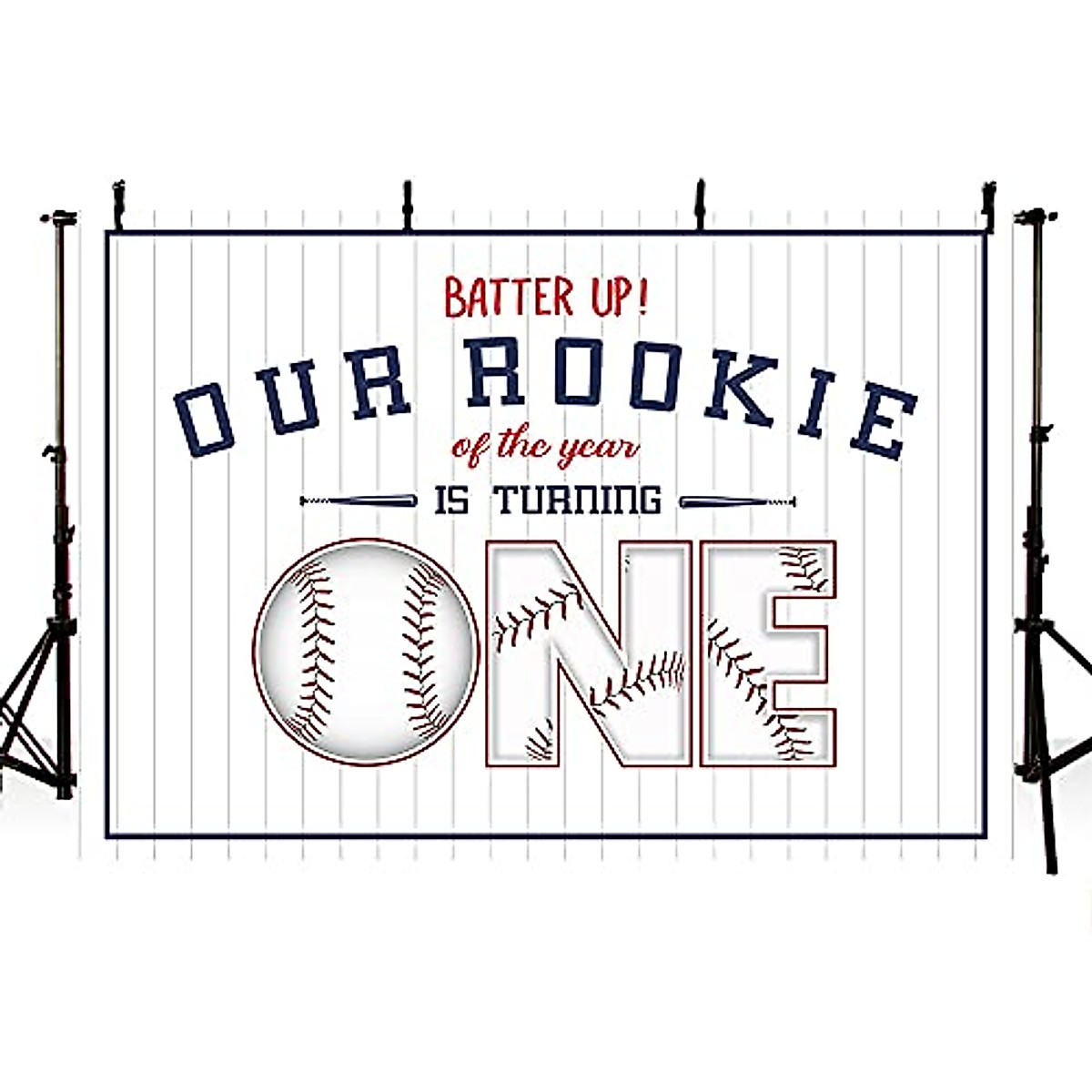 ABLIN 7x5ft Baseball 1st Birthday Background for Party Photography Decorations Boy Sports Ball White Stripe Photo Backdrop Booth Banner Props Supplies Vinyl