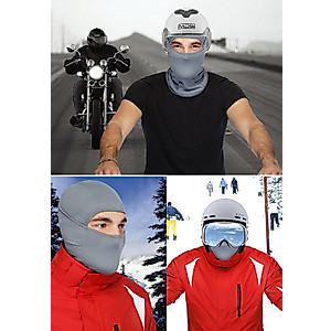 Balaclava Face Windproof Ski Mask Neck Warmer Tactical Hood Polyester 2 Pack Black