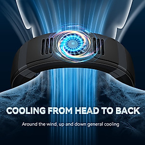 UOFON Neck Air Conditioner Portable Neck Fan Rechargeable Bladeless Neck Fans that Blow Cold Air Portable Personal Cooler with Cooling Plate Wearable Personal Fan for Travel Gifts for Women Men