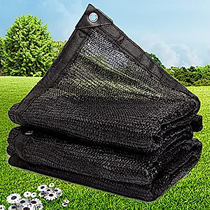 EVETTO 70% Sunblock Shade Cloth Net Black UV Resistant, Garden Shade Mesh Tarp for Plant Cover, Greenhouse, Barn. Top Shade Cloth Quality Panel for Flowers, Plants, Patio Lawn (10×10ft(3×3m))