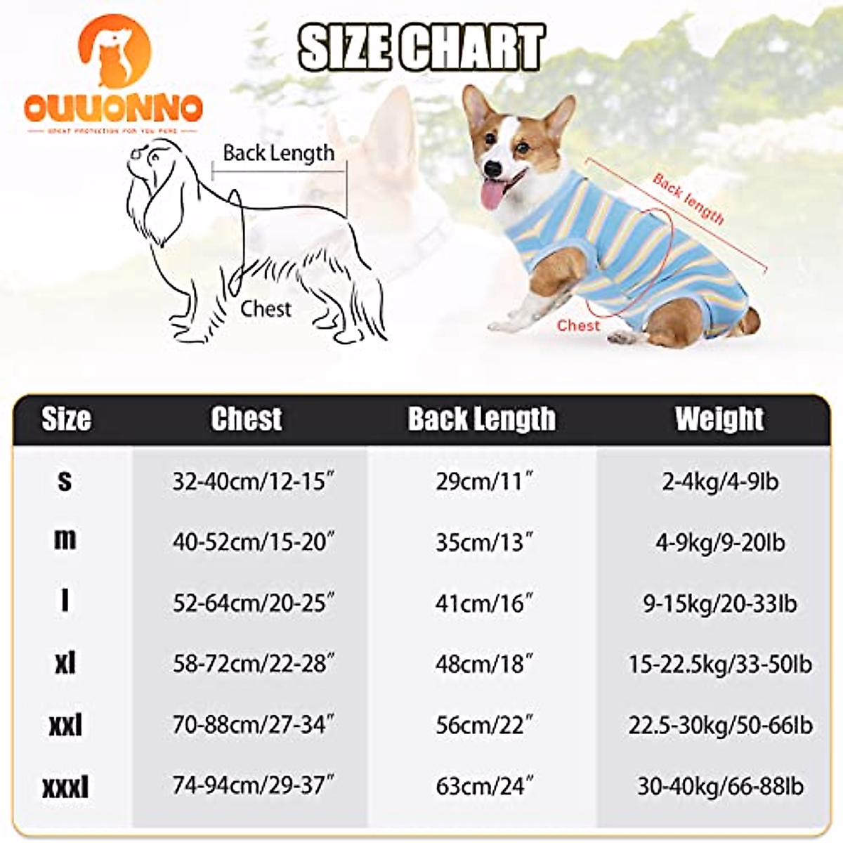 oUUoNNo Dog Recovery Suit,Dog Surgical Suit for Abdominal Wounds,Dog After Surgery Substitution Dog Cone & E-Collar,Prevent Licking Dog Onesies Pet Surgery Recovery Suit (L, Blue)