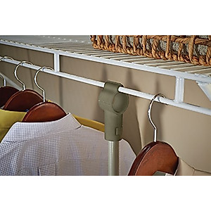ClosetMaid 55300 Closet Maximizer with (4) Shelves & Double Hang Rod, Tool Free Add On Unit, White Finish,11.6 x 53 x 74 inches