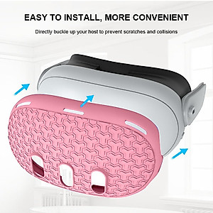 7pcs VR Accessories Set for Meta Quest 3, VR Accessories Protective Cover Includes VR Face Cover,Controller Grips,Headset Cover, Lens Protector, Quest 3 Shell Cover, (Pink)