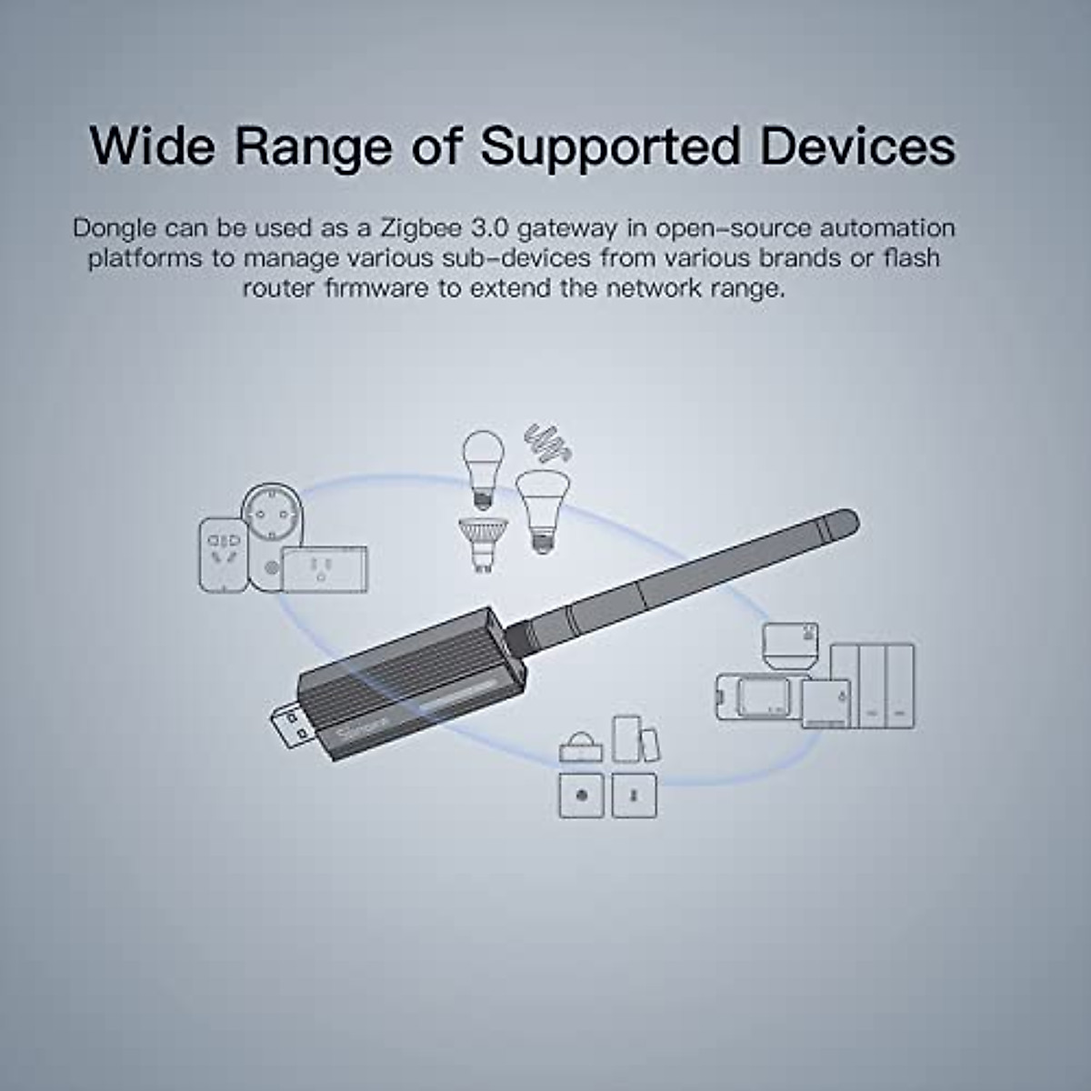 SONOFF Zigbee 3.0 USB Dongle Plus Gateway, Universal Zigbee USB Gateway with Antenna for Home Assistant, IoBroker, Wireless Zigbee 3.0 USB Adapter(1 Pack)