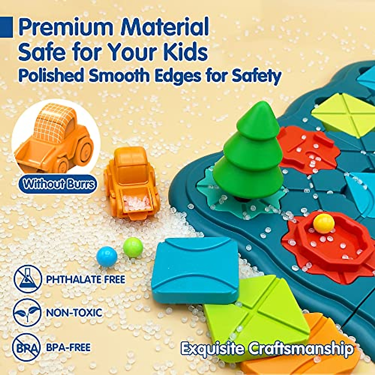 Kids Toys STEM Board Games - Smart Logical Road Builder Brain Teasers Puzzles for 3 to 4 5 6 7 Year Old Boys Girls, Educational Montessori Birthday Gifts for Ages 3-5 Preschool Classroom Learning