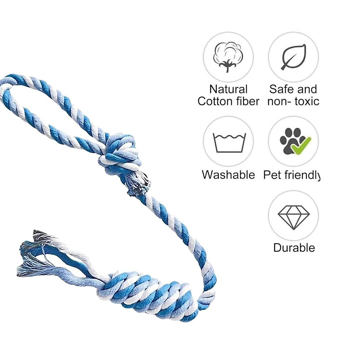 Flossy Chews Rope Tug Dog Rope Toys for Large and Medium Aggressive Chewers, Heavy Duty for Large Breed, Indestructible Dog Chew Toys, Tug of War, 100% Cotton Teeth Cleaning (Pink White, Large 17.8")