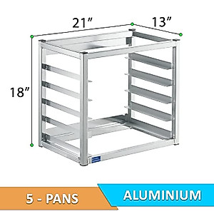 Express KitchQuip Aluminum Wall Mounted Sheet Bun Pan Rack Holds 5 Pans 21″ x 13″ x 18″ - NSF Certified