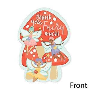 Big Dot of Happiness Let’s Be Fairies - Shaped Thank You Cards - Fairy Garden Birthday Party Thank You Note Cards with Envelopes - Set of 12