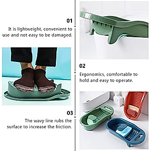 Housoutil Washboard Basin Laundry Washboard Hand Wash Board Sock Underwear Washboard Washing Scrub Board for Hand Washing Clothes and Small Delicate Articles Green