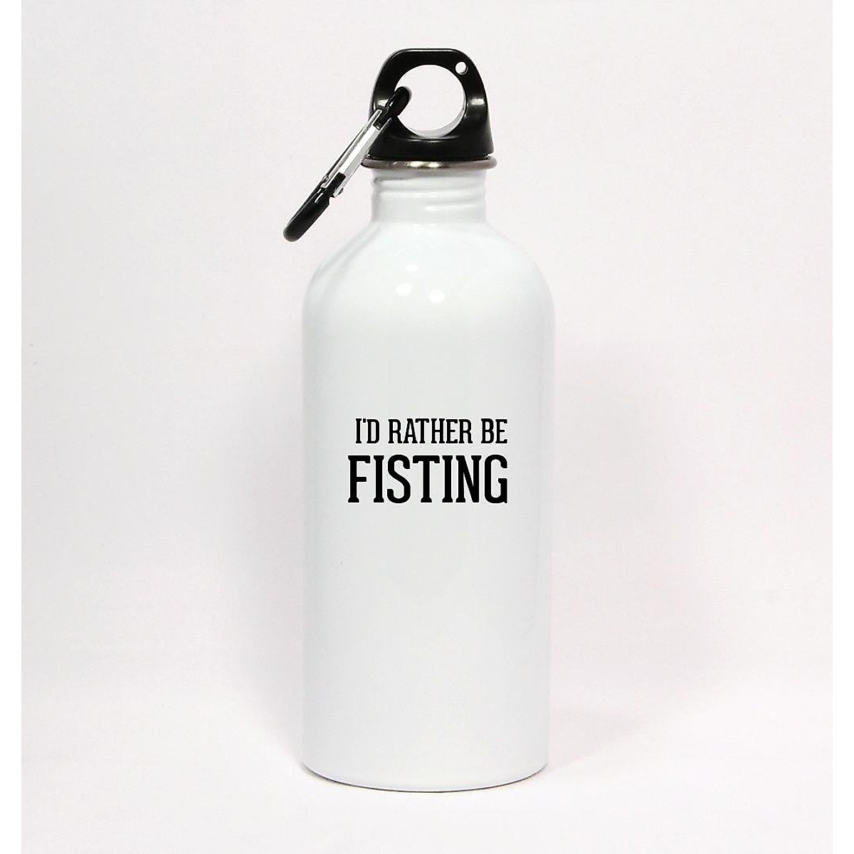 Los Drinkware Hermanos I'd Rather Be FISTING - White Water Bottle with Carabiner 20oz