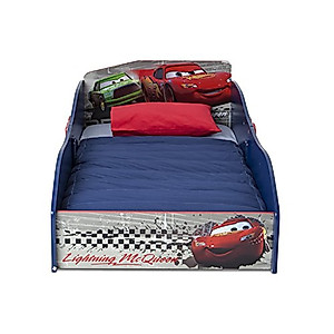 Delta Children Disney/Pixar Cars Wood Toddler Bed + Serta Perfect Slumber Dual Sided Recycled Fiber Core Crib and Toddler Mattress (Bundle)