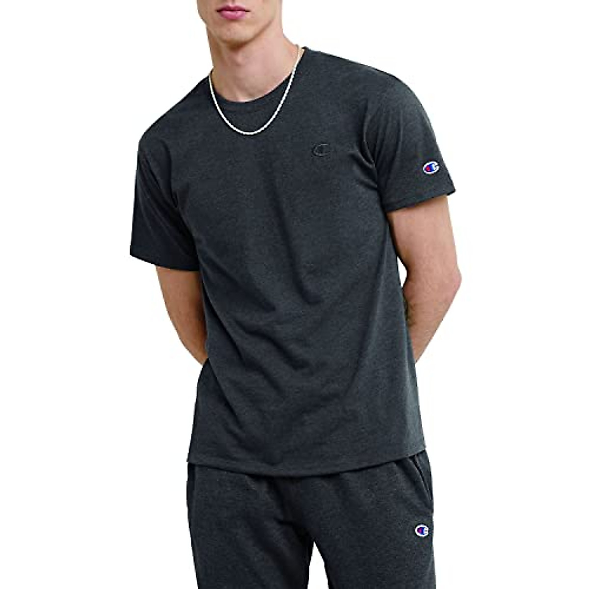 Champion mens Classic Jersey Tee Shirt, Granite Heather, Medium US