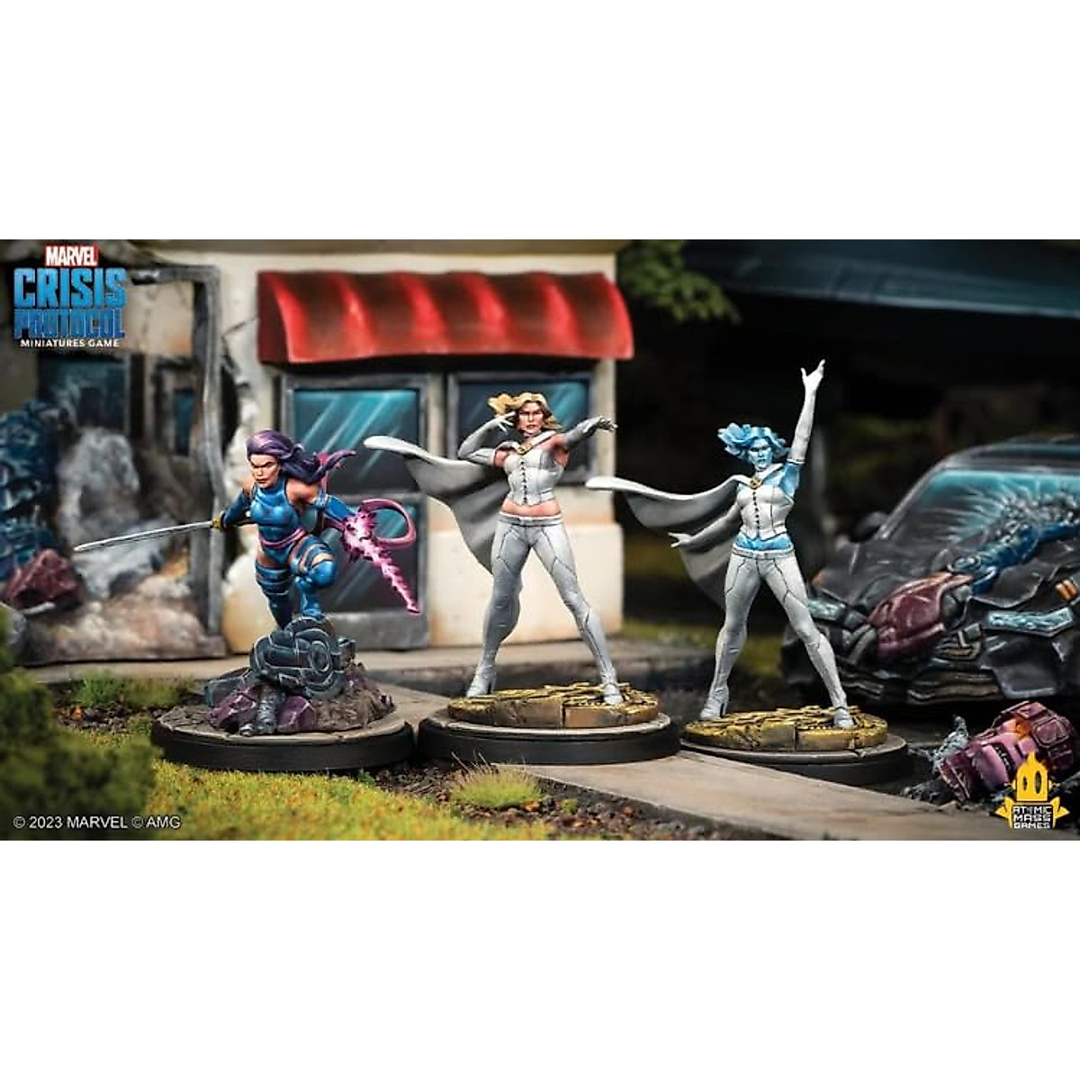 Atomic Mass Games Marvel: Crisis Protocol Emma Frost and Psylocke Character Pack - Psychic Mutants Unleashed! Tabletop Superhero Game, Ages 14+, 2 Players, 90 Minute Playtime, Made