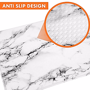 OPUX Anti Fatigue Kitchen Floor Mat, Reversible Cushioned Memory Foam Kitchen Rug Pad, Waterproof Non-Slip Padded Comfort Standing Mat for Office Laundry Home, 32x17 (Marble Gray)