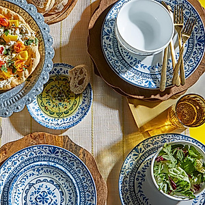 Corelle Vitrelle Glass Dinnerware Set, Chip & Crack Resistant Triple Layer Glass, 12-PC Dinnerware Set, Portofino