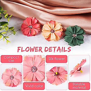 Xinnun 120 pcs Faux Flowers Heads for Crafts Artificial Small Silk Daisy Flowers Embellishments 1.5 Inch Mini Assorted Faux Flowers Bulk DIY Wreath for DIY Holiday Wedding Party Home Garden Decoration