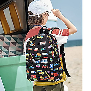 Preschool Backpack Kids Kindergarten School Book Bags for Elementary Primary Schooler (Truck Black)