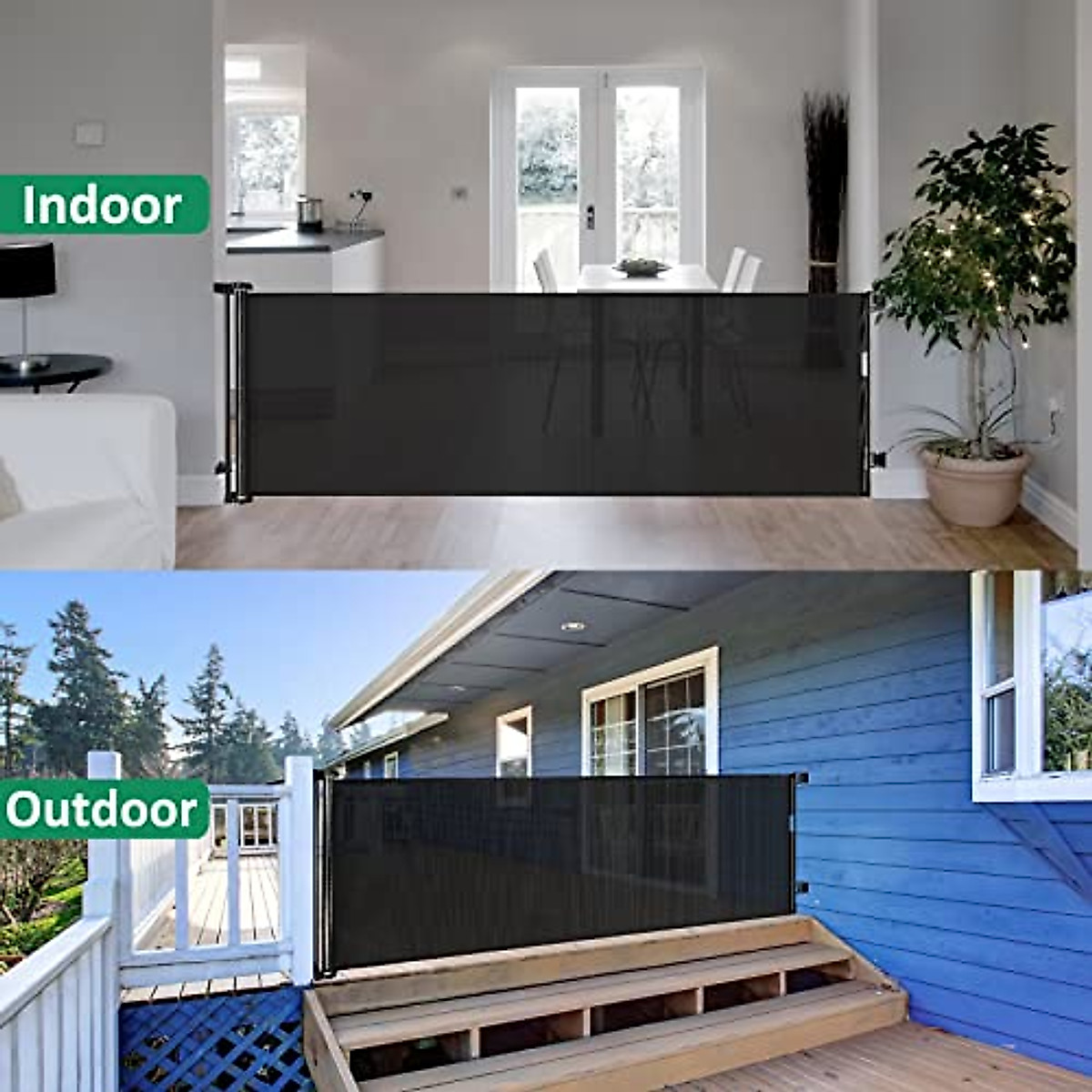 Mom's Choice Awards Winner - 122 Inch Extra Wide Baby Gate for Large Openings Retractable Baby Gates for Doorways Extra Long Baby Gate Pet Gates for Dogs Indoor Outdoor Retractable Dog Gate for Stairs