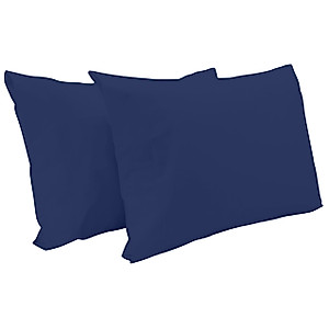Superity Linen Pillow Cases Standard Size - Open Enclosure - 2 Pack - 100% Soft and Comfortable Premium Cotton - Navy