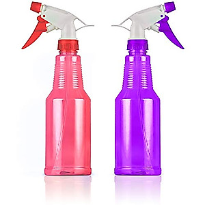 DecorRack Empty Spray Bottle 16 oz, BPA Free- Plastic, Professional Sprayer with Adjustable Nozzle for Cleaning Solutions, Kitchen, Hair, Plants, Leak Proof Fine Clear Mist Bottles (2 Pack)