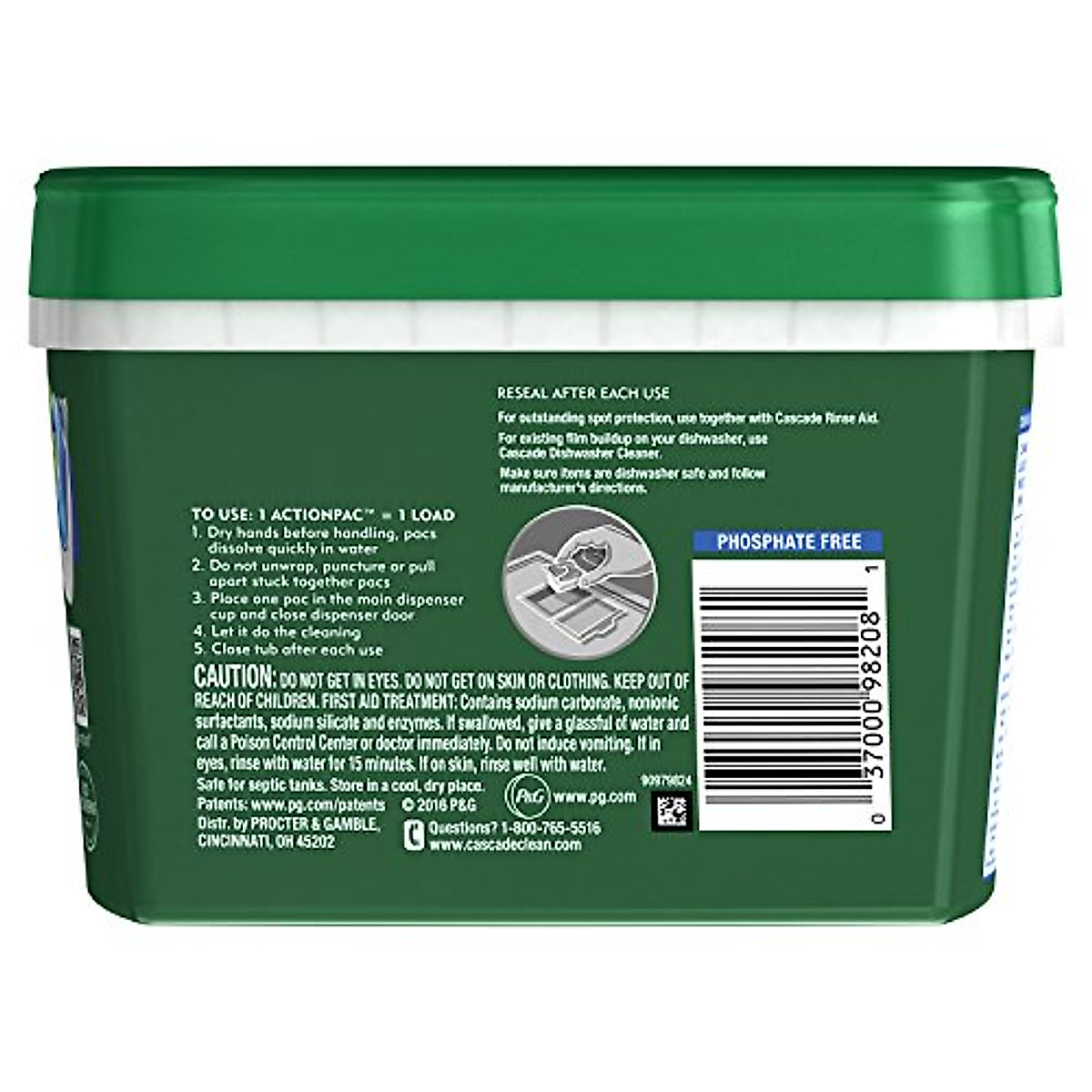 Cascade Complete Dishwasher Pods, Actionpacs Dishwasher Detergent, Fresh Scent with Dawn Power, 43 Count