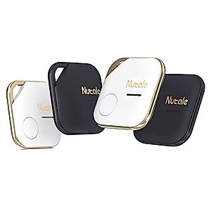 Nutale AirPro Key Finder Tag (iOS Only), Bluetooth Tracker Item Locator with Key Chain for Keys Pet Wallets or Backpacks and Tablets Batteries Include Compatible with FindMy APP (White&Black, 4 Pack)