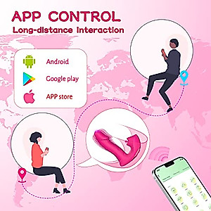 Qiymssy Wearable Panty Butterfly G Spot Vibrator with APP Remote Control 7 Tongue Licking 10 Vibration Modes, Rose Clitoral Dildo Vibrators for Vagina Anal Stimulator, Adult Sex Toys for Women Couples