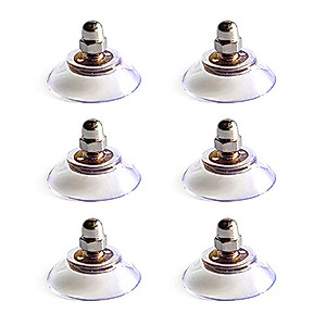 M5 - D3 cm (D 1.2") Clear PVC Small Screw Suction Cup Hook with Cap Nut,Thread Length 0.6 cm (0.24 in),6 Pack