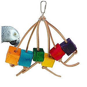 Bonka Bird Toys 1965 Block Spider Bird Toy Parrot cage Toys Cages African Grey Amazon Conure. Quality Product Hand Made in The USA.
