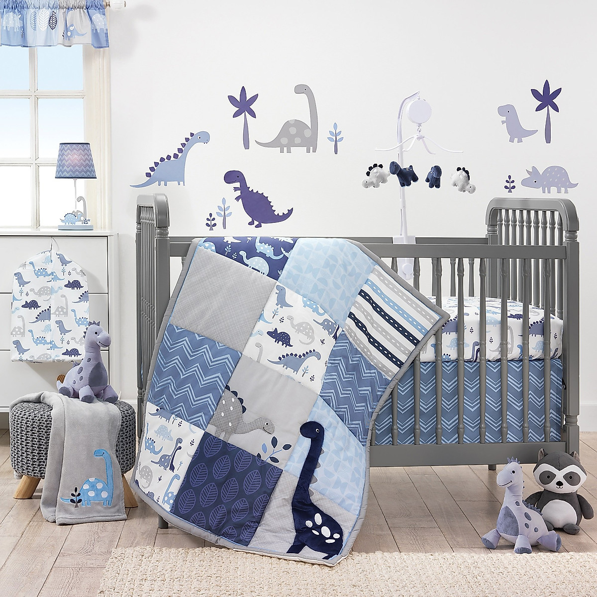 Bedtime Originals Roar Dinosaur Wall Appliques, Blue/Gray