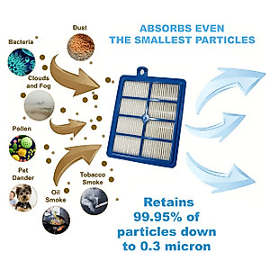 HQRP 2-Pack Hepa Filter compatible with Electrolux EL012B fits Harmony, Oxygen, Oxygen Ultra, Oxygen 3 Ultra Canister, Aptitude Upright Vacuum Cleaners, 1130939-01 S-Filter Replacement