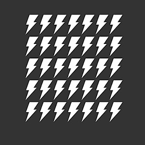 Set of 35 Vinyl Wall Art Decal - Lightning Bolt Pattern - from 4" x 2.5" Each - Trendy Adhesive Sticker Geometric Design for Kids Room Nursery Playroom Bedroom Bathroom Classroom Decor (White)