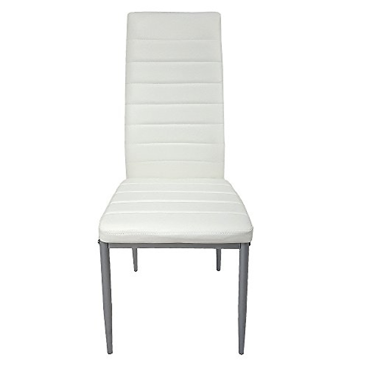 SSLine 5 Pieces Dining Table Set,Kitchen Room Tempered Glass Dining Table,Dining Table Set with 4 PU Leather Chairs,Home Furniture for Small Spaces Kitchen (Creamy White)